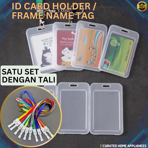 Jual Name Tag ID Card Holder Plastik Transparan, Tempat Kartu ID Frame ...