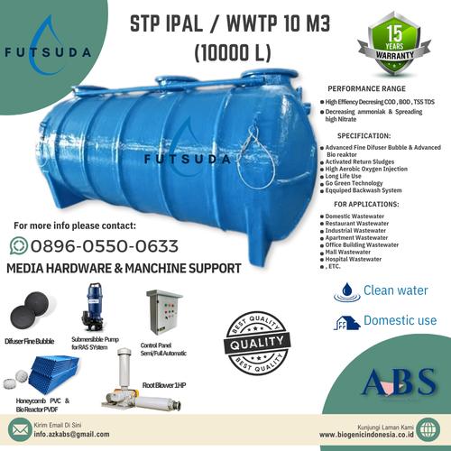 Jual Tangki IPAL FUTSUDA STP/WWTP, IPAL KOMUNAL 10000 liter / 10 M3 ...