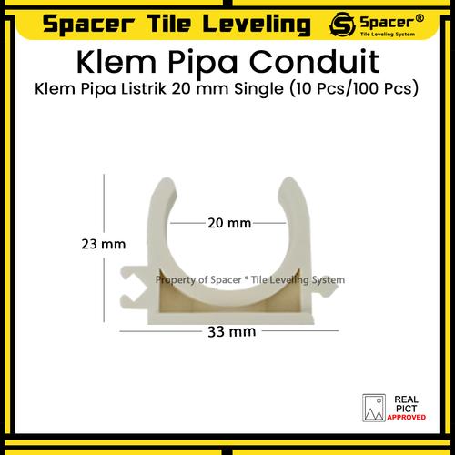 Jual Klem Pipa Listrik 20mm Conduit Plastik Single Baris 8 Conduit ...
