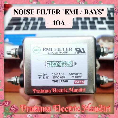 Jual EMI RAYS NOISE FILTER SINGLE PHASE 10A 1P 250VAC 50/60HZ ORIGINAL ...