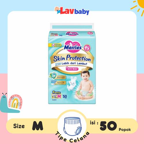 Jual BIRU - Merries Skin Protection M Pants 50 M50 Diapers Popok Anak ...
