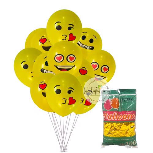 Jual PACK ISI 100 Balon latex emoticon / balon latex emoji 12 inch ...