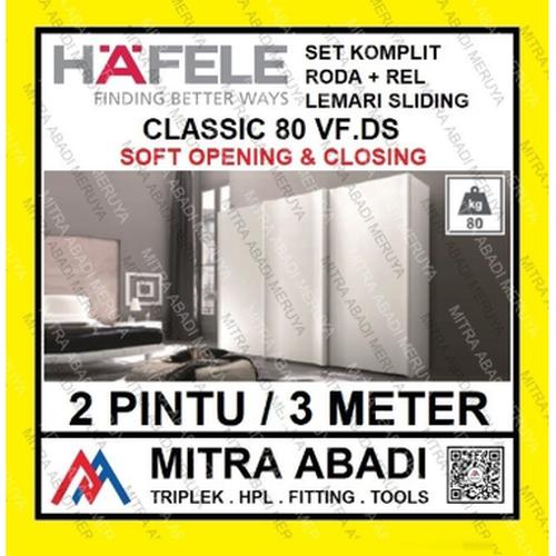 Jual Hafele Classic 80 VF DS 2 Pintu 3M Rel Sliding Lemari Wardrobe ...