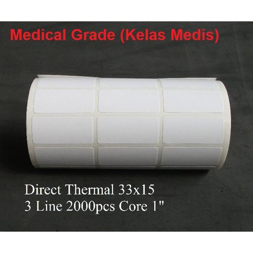 Jual 33x15mm 2000pcs Gap 3line core 1",direct thermal label sticker ...