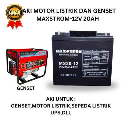 Jual Aki 12V 20Ah Maxstrom MF VRLA Accu kering 12-20 berkualitas ...