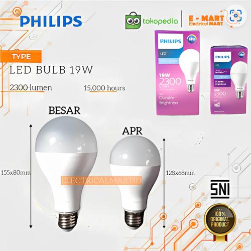 Promo PHILIPS LED BULB 19W PUTIH E27 / PHILIPS LED 19W 6500K ...