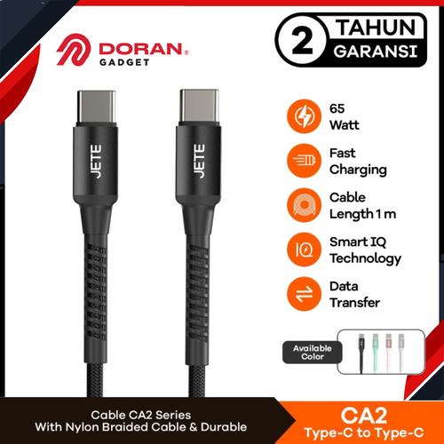 Promo Kabel Data Type C to Type C JETE CA2 PD 65W Fast Charging Garansi ...