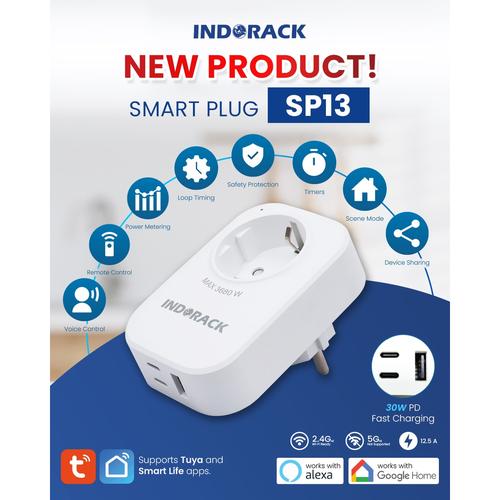 Jual INDORACK Smart Plug Wifi Colokan SP13 Stop Kontak 1 Outlet With ...