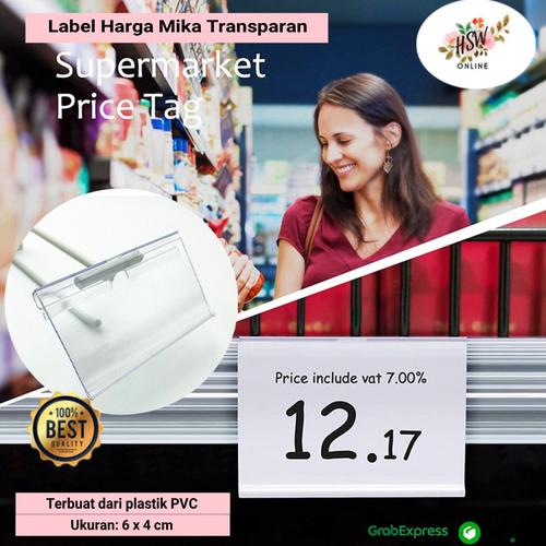 Jual Mika Label Harga Price Tag Rak Holder Display Transparan Harga ...