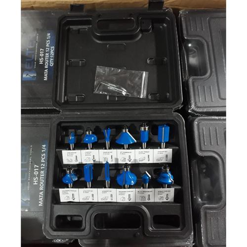 Jual Mata profil set 12pcs / router bit set / mata trimmer kayu wooden ...