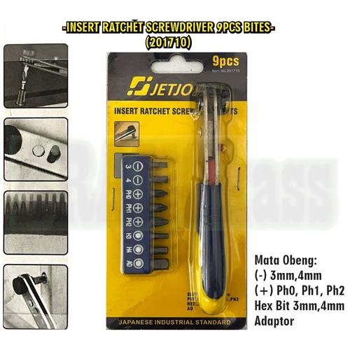 Jual JETJO TOOLS Kunci Obeng Ratchet Mini Isi Mata 9 Pcs Type Siku ...