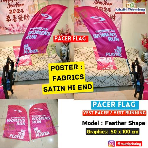 Promo Poster Running Vest/ Poster PACER FLAG/ Poster Vest Pacer/Vest ...