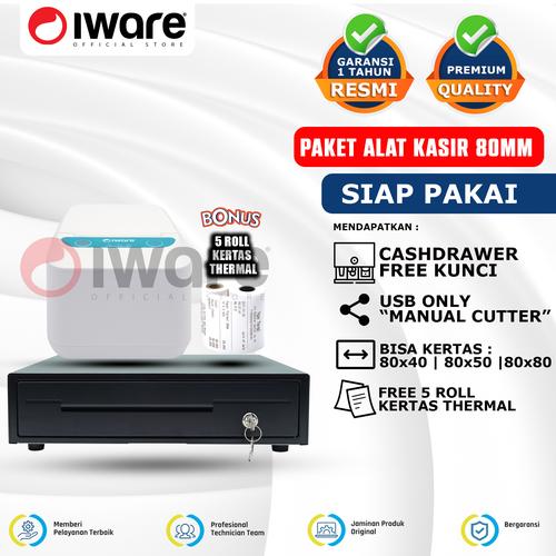 Promo Iware Paket Alat Kasir Thermal 80mm Manual Cutter Usb ...