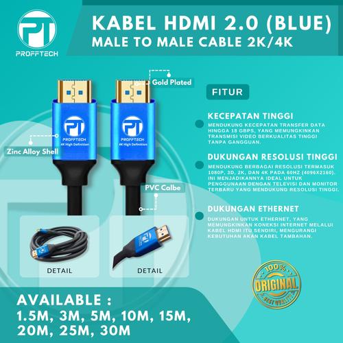 Jual Kabel HDTV 5M Versi 2.0 BLUE high speed.Ethernet Support 4K ...