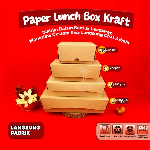 Promo PAPER LUNCH BOX BAHAN KRAFT/LUNCH BOX PAPER COKLAT SIZE M , L , S ...