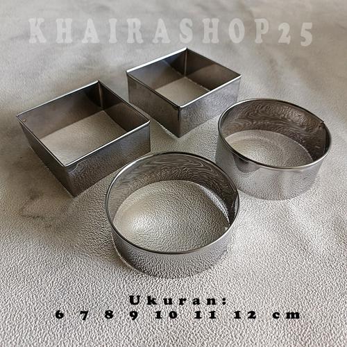 Jual Ring cutter bulat kotak Cetakan roti stainless diameter 8 - 9 - 10 ...