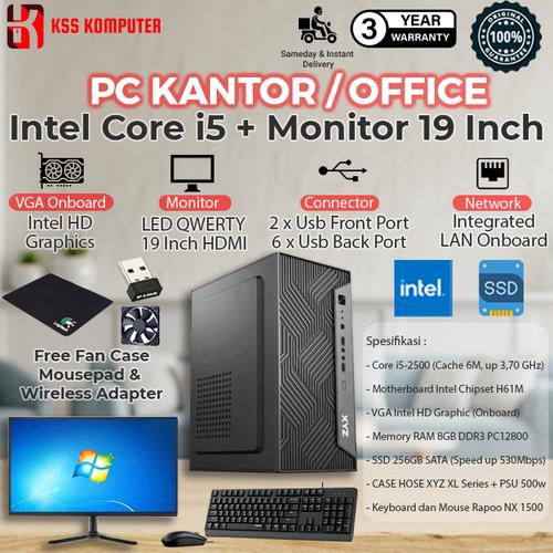 Jual PC Rakitan Kantor Core i5 SSD 256GB Monitor Lengkap Bergaransi - RAM 8GB, LED 19 inch, SSD ...