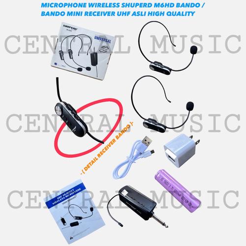 Jual MICROPHONE WIRELESS SHUPERD M6HD BANDO / BANDO MINI RECEIVER UHF ...