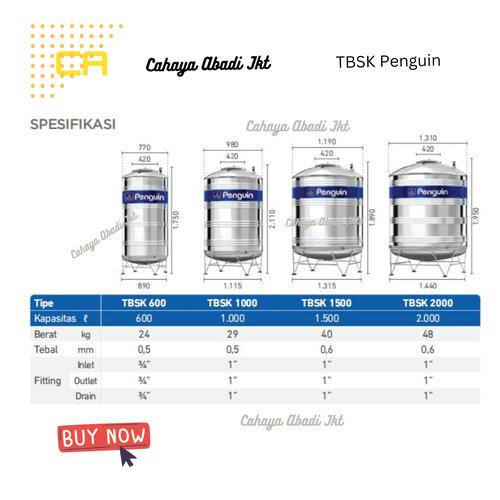 Jual TANKI / TOREN STAINLESS STEEL PENGUIN TBSK + KAKI - 500ltr ...