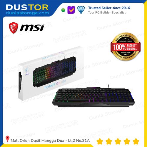 Jual MSI FORGE GK100 RGB Gaming Keyboard Garansi Resmi 1 Tahun USB 2.0 ...