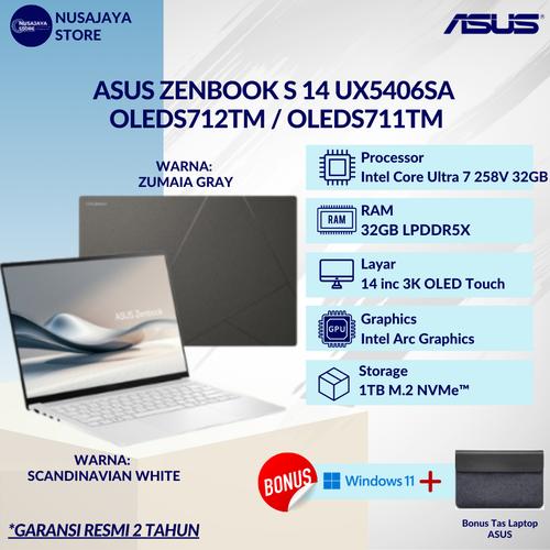 Jual ASUS Zenbook S 14 UX5406SA Ultra 7-258V 32GB 1TB 14" 3K 120Hz W11 ...