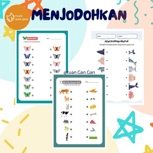 Jual worksheet buku lembar bermain aktivitas menjodohkan matching game ...