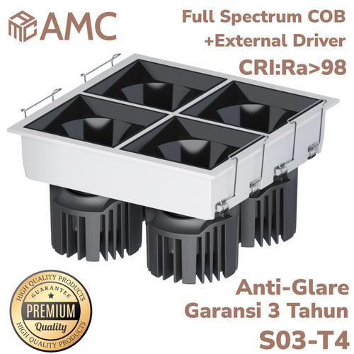 Jual AMC S03-T4 Quadruple Head Premium COB LED Spotlight CRI Ra 98+ Ra98 RG0 Lampu Sorot Anti ...