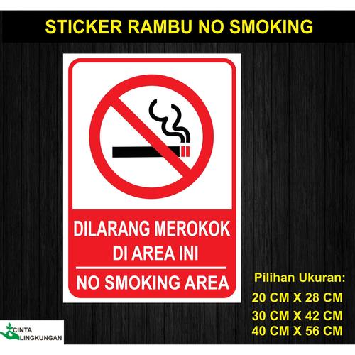 Jual Stiker Vinyl Rambu Dilarang Merokok di Area ini / Sign No Smoking ...