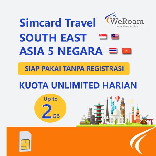 Jual WeRoam Travel Sim Card South East Asia Unlimited Data - 10 Hari, 1 ...