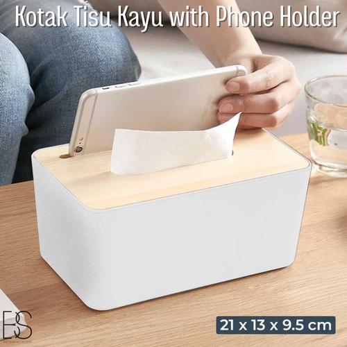 Jual Kotak Tisu Kayu Tissue Box dengan Holder Smartphone - Jakarta ...