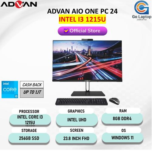 Promo ADVAN AIO ONE PC Core I3 1215U 8GB 256GB W11 23.8"Full HD Cicil 0 ...