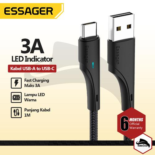 Jual ESSAGER KABEL LUSUO MICRO USB TYPE-C LIGHTNING CHARGER FAST ...