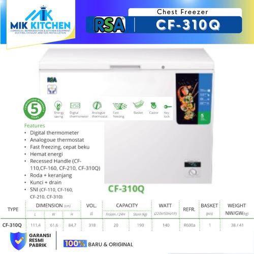 Jual RSA Chest Freezer Box 318 Liter CF-310Q / CF 310Q / CF 310 Q ...
