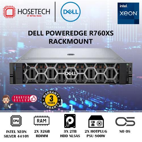 Jual Dell Server Poweredge R760XS Server Silver 4410Y 64GB 3x2TB 2x800W ...