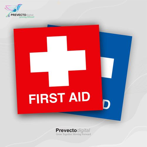 Jual Sticker Safety K3 Rambu First Aid Model Square - Green, 7,5x7,5cm ...