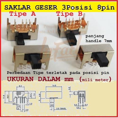 Jual InFath Saklar geser mini slide switch 2 3 Posisi Langkah 6 8 Pin ...