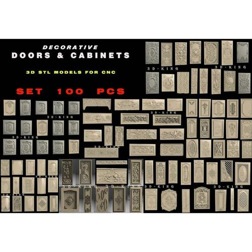 Jual 100 Pcs 3D STL Models of Decorative Doors & Cabinets Pintu for CNC ...