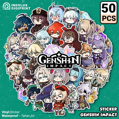 Promo Sticker Genshin Impact 50 PCS Game Mobile Stiker Anti Air Anime ...