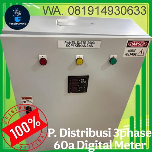 Jual panel distribusi 3phase 60a + penerangan digital meter panel ...