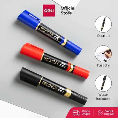 Jual Deli Spidol Permanen Papan Tulis Permanent Marker Dual Tip EU72 ...