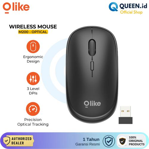 Jual Olike M200 Mouse Wireless USB 2.4G Optical 1200DPI Ergonomic ...