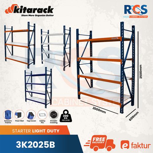 Jual RAK GUDANG RAK 2,5 METER 300KG LIGHTDUTY STARTER WAREHOUSE Frame ...