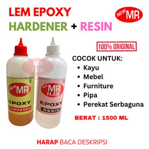 Promo Lem EPOXY Resin Hardener NEW MR Kemasan 1,5 Kg per set | Lem ...
