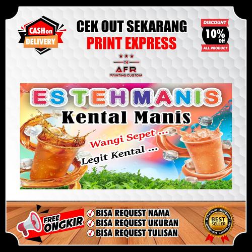 Jual ( BISA CUSTOM ) spanduk banner Es Teh Manis / Banner Backdrop Es ...