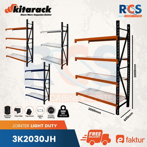 Jual Rak Gudang Besi 300kg Panjang 2M Jointer Tinggi 3 Meter 4 Susun ...
