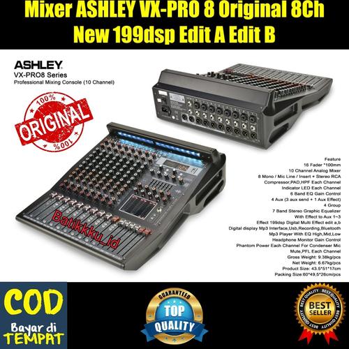 Jual Mixer ASHLEY VX PRO 8 VXPRO8 Original 8Ch New 10Ch With 6 EQ Tone ...