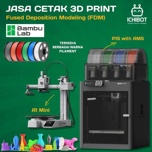 Jual Jasa Cetak 3D Print BambuLab Bambu Lab Warna FDM P1S A1 Mini ...