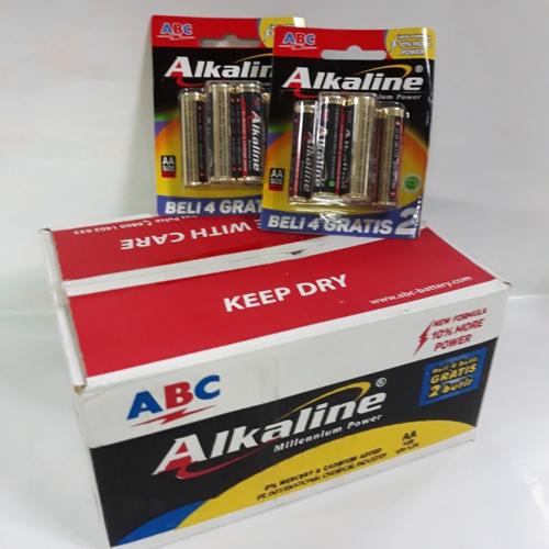 Jual Baterai / Batre ABC Alkaline AA / A2 (4+2) isi 6 LR6 1 Dus 72 Card ...