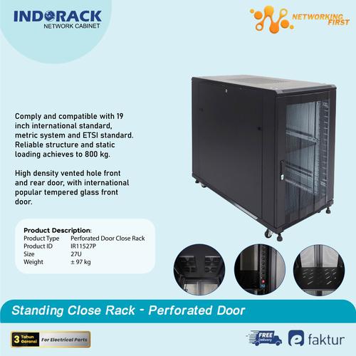 Jual IR11527P Indorack Close Rack 27U Depth 1150mm Perforated Rak ...