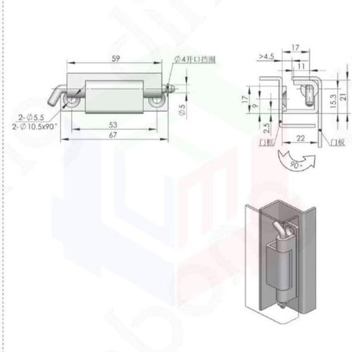 Jual Engsel Concealed Engsel Panel Cl 275-2 Ss304 Uk.60X20Mm - Jakarta ...